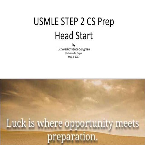 USMLE step 2 CS prep head start | PPTX
