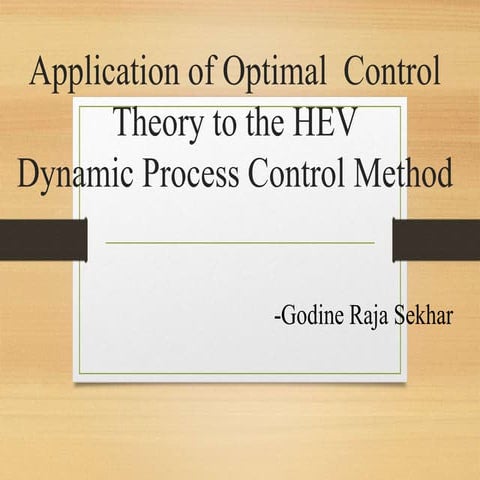 Application of Optimal Control theory to HEV | PPT