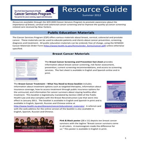 Csp resource guide summer 2012 | PDF