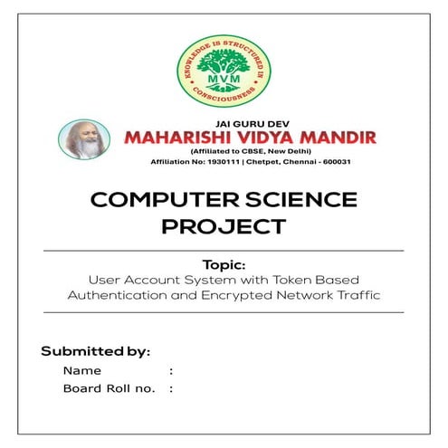 Python - User Account System with Token Based Authentication and Encrypted Network Traffic | PDF