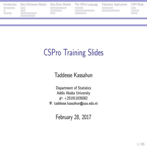 CSPro Training Slides | PDF | Desktop Publishing | Computer Software and Applications