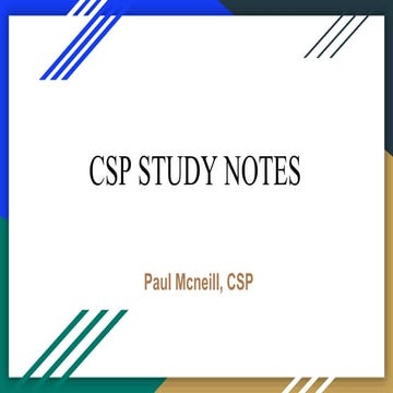 CSP Study Notes 2024 - PAUL Mcneill, CSP | PPTX