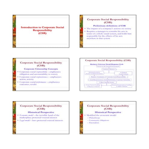 Corporate social responsibility lecture notes | PDF