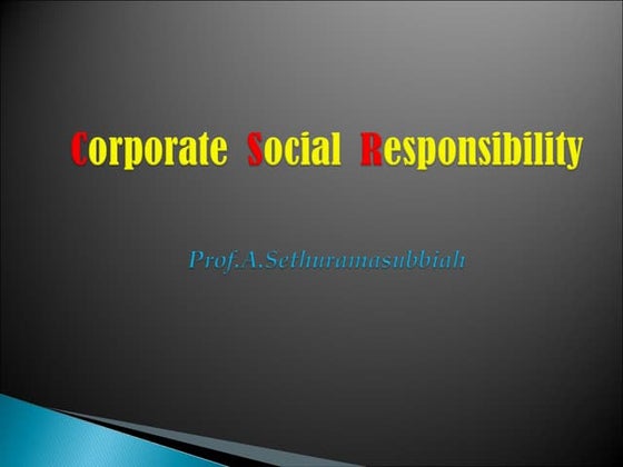 Corporate social responsibility | PPT