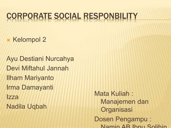 CORPORATE SOCIAL RESPONSIBILITY (CSR) | PPTX