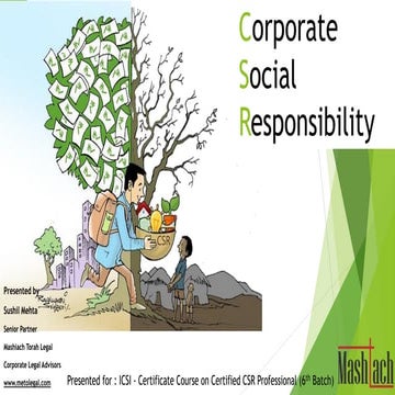 Corporate Social Responsibility (CSR) Laws in India | PPTX