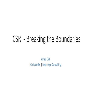 Csr breaking the boundaries for CAs-CSs | PPTX
