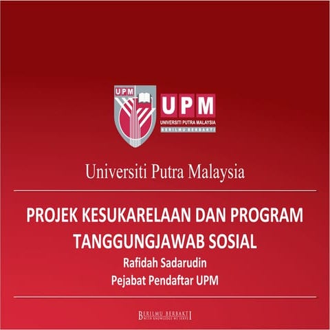 Slaid Persembahan Daripada UPM | PPT
