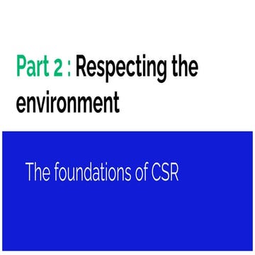 CSR01 Part 2 The foundations of Corporate Social Responsibility CSR | PPT