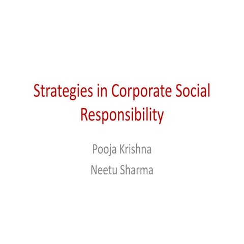 Corporate Social Responsibility | PPT