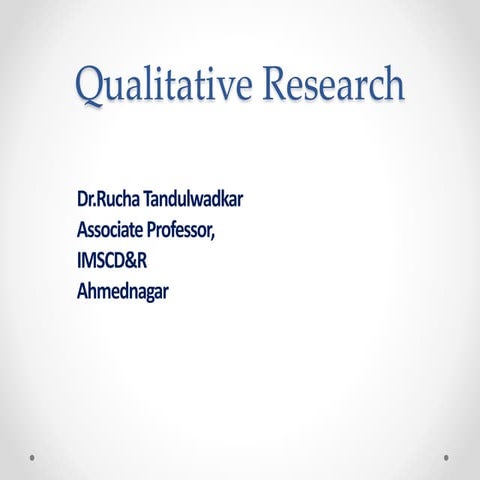 Qualitative Research | PPT