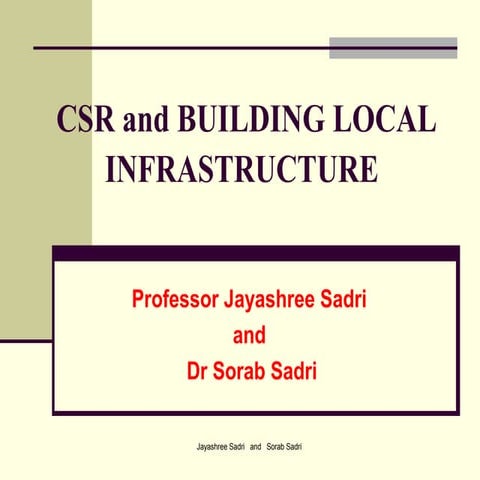 Csr and building local infrastructure | PPT | Logistics | Business