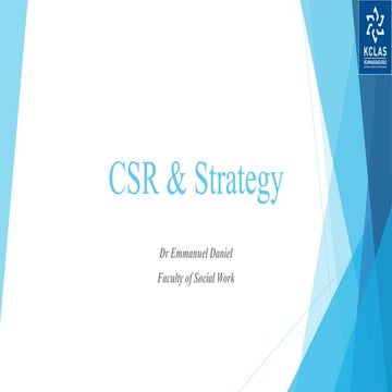CSR and Strategy | PPTX