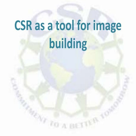 Csr as a tool for image building | PPTX