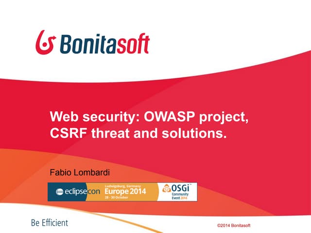 Web Security Owasp Project Csrf Threat And Solutions Ppt