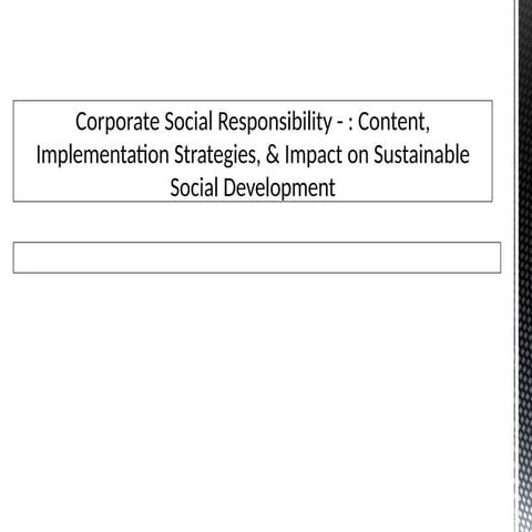 CSR Implementation.pptx for business graduates | PPT