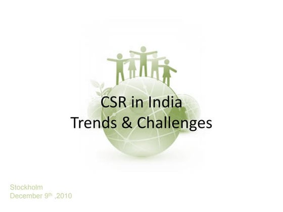 CORPORATE SOCIAL RESPONSIBILITY IN INDIA | PPT | Business | Business ...