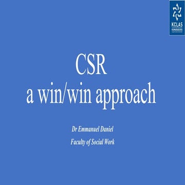 Csr is a win/win approach | PPTX