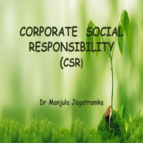 Corporate Social Responsibility ppt. | PPT