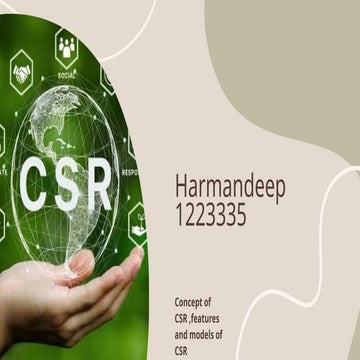 CSR model in business ethics | PPTX