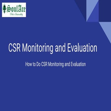 Csr monitoring and evaluation | PPTX