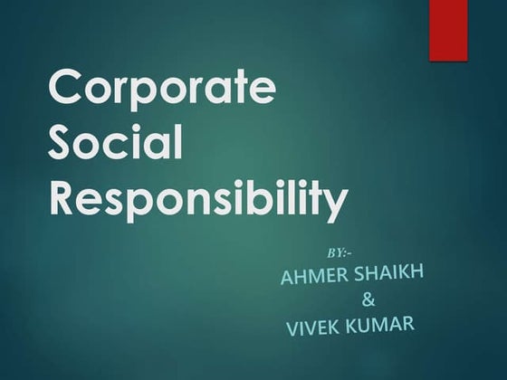 A presentation on csr activities done by tata group | PPT