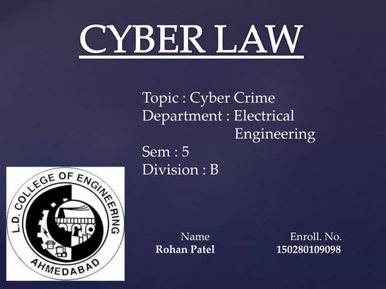Cyber Law And Ethics | PPTX