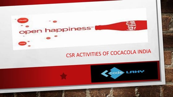 Coca Cola CSR | PPTX | Environmental Services Industry | Industries