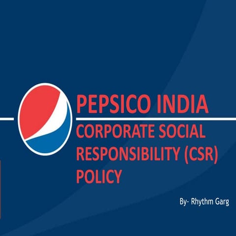 Csr policy of pepsico india | PPTX