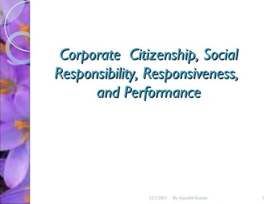 CORPORATE SOCIAL RESPONSIBILITY IN INDIA | PPT