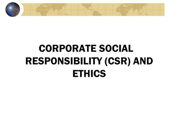 Corporate Social Responsibility CSR PowerPoint Templates | PPT