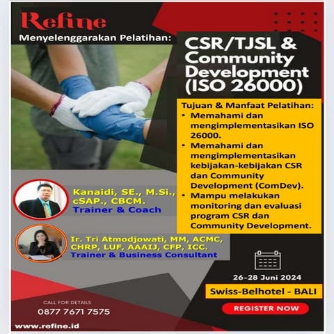 Workshop "CSR & Community Development (ISO 26000)"_di BALI, 26-28 Juni ...