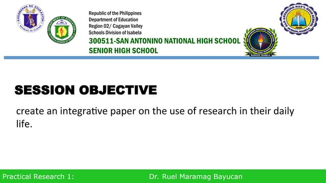 First quarter Personal Development daily lesson log for senior high ...