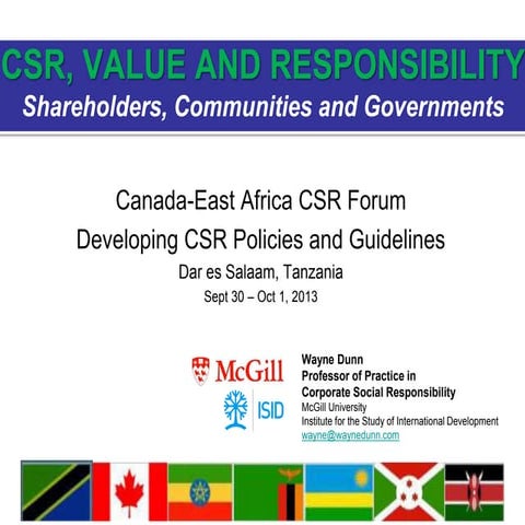 CSR Value and Responsibility: Shareholders, communities and governments ...