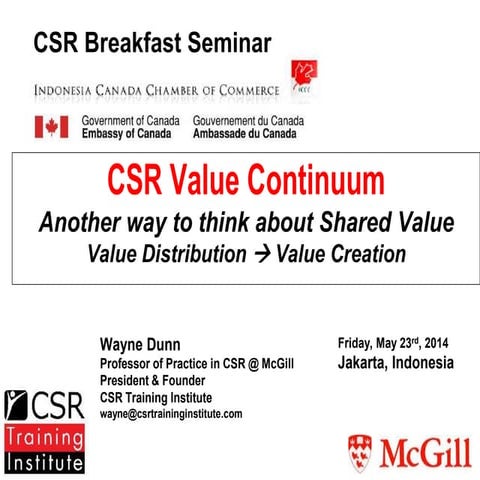 CSR Value Continuum: Another way to think about Shared Value | PDF
