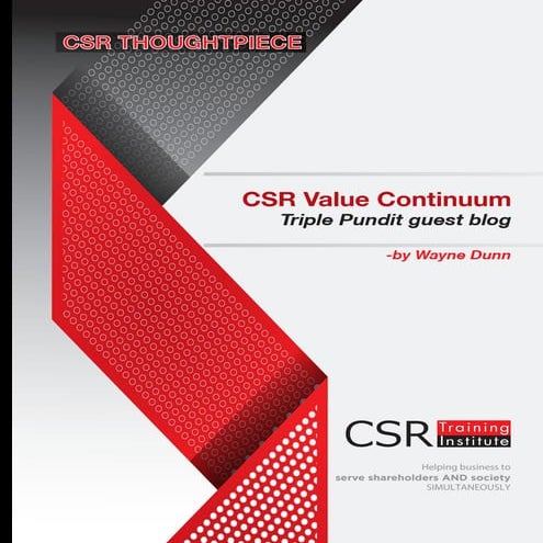 CSR Value Continuum: Value Distribution to Value Creation | PDF