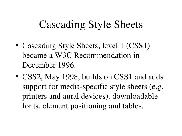 Cascading Style Sheets