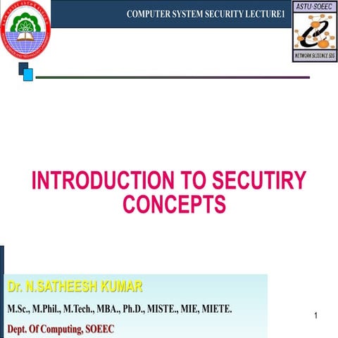 Introduction to security concepts to networking | PDF