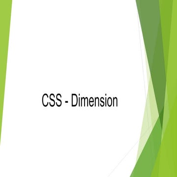 Css dimension | PPT