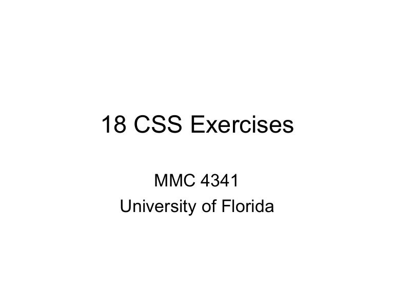 Css Exercise 1 18 Examples