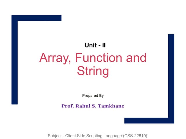 CSS Unit II - Array, Function and String | PDF CSS Unit II - Array, Function and String | PDF