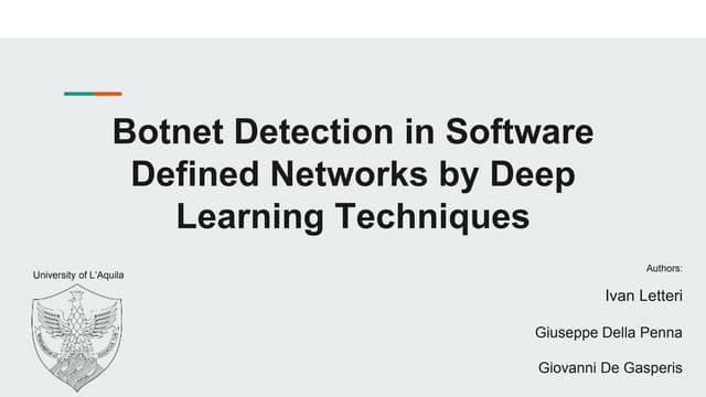 Botnet Detection In Sdn By Dl Techniques Ppt