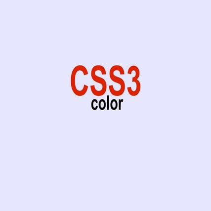 Css3 color | PPT