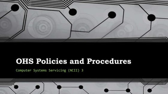 Occupational Health and Safety (OHS) Standards.pptx | Technology & Computing
