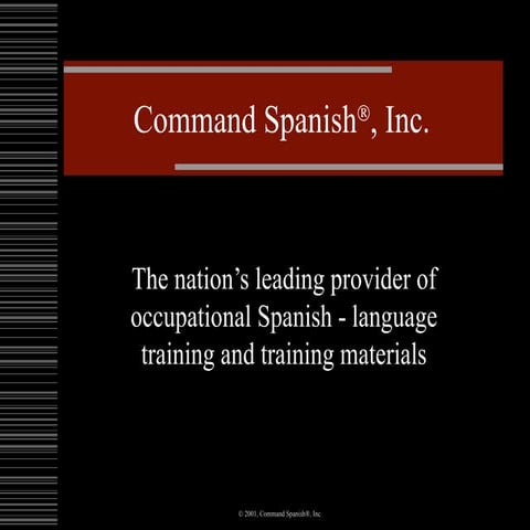Command Spanish Power Point | PPT | Business Utilities | Business