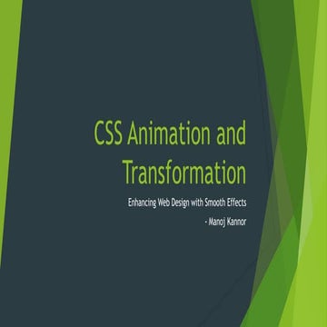 CSS Animation and Transformation.pdfijiou | PPT