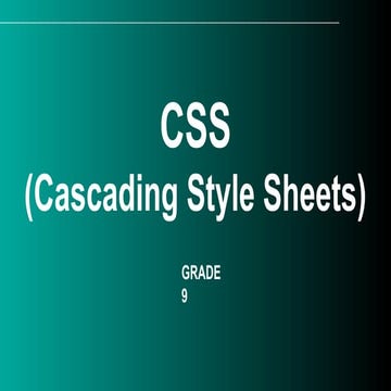 Cascading Style Sheet Basics powerpointpresentation | PPTX