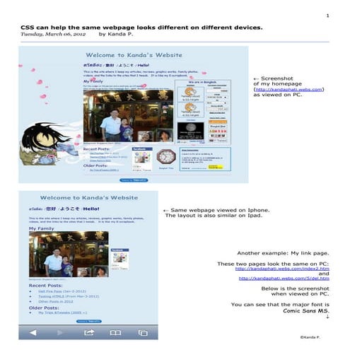 CSS can help the same webpage looks different on different devices | PDF