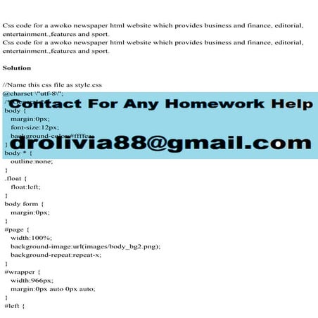 Css code for a awoko newspaper html website which provides busines.pdf