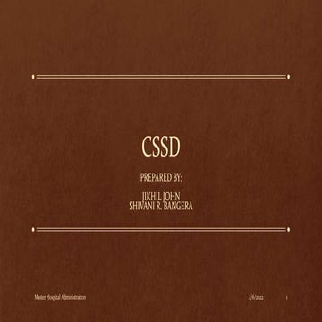 Central Sterile Supply Department (CSSD)